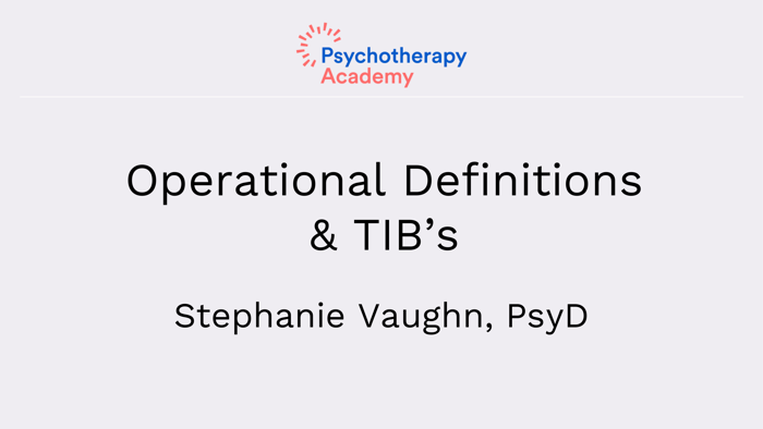 Addressing TIBs in DBT: Operational Definition and Behavioral Chain ...