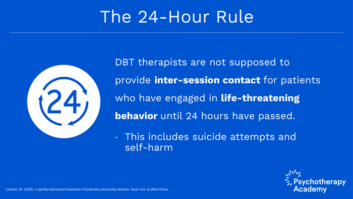 The 24-hour rule in DBT: Rationale of Life-Threatening Behavior ...