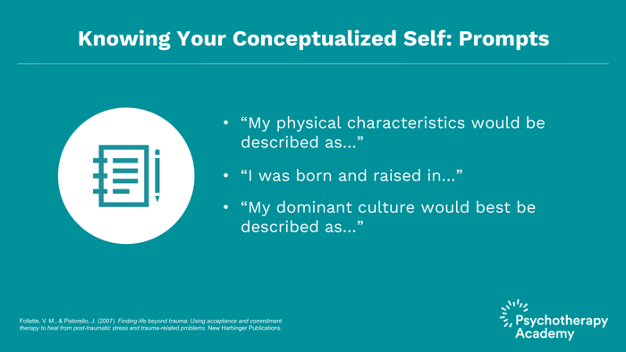 Self-as-context Homework in ACT for PTSD - Psychotherapy Academy