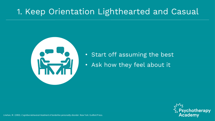Intersession Contact in DBT: Orienting and Introducing the Patient ...