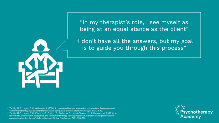 The Therapist Role in ACT for OCD - Psychotherapy Academy